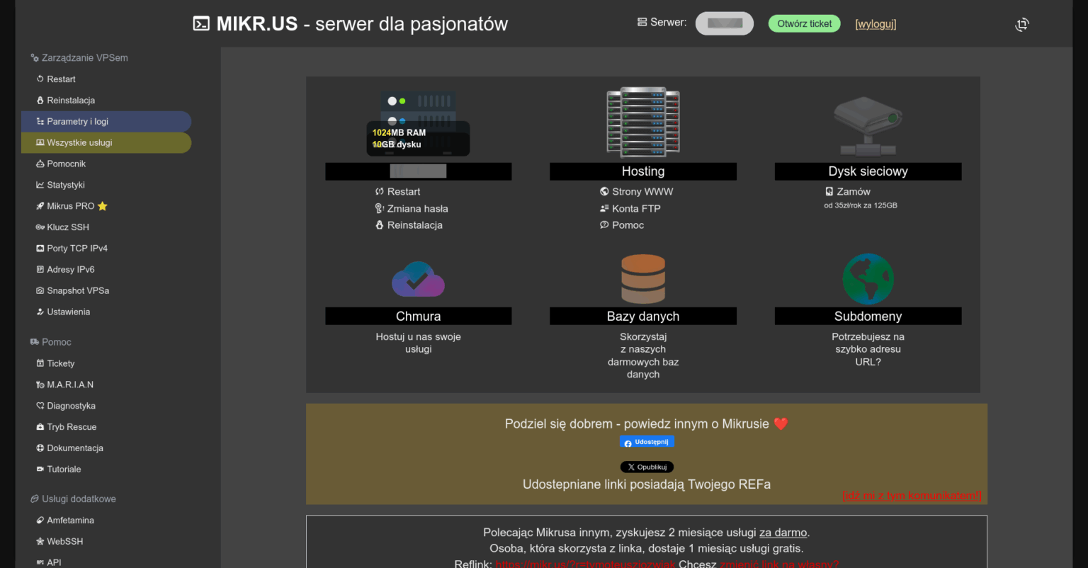 Mikrus, czyli jak przeniosłem się na VPS - Tymoteusz Jóźwiak